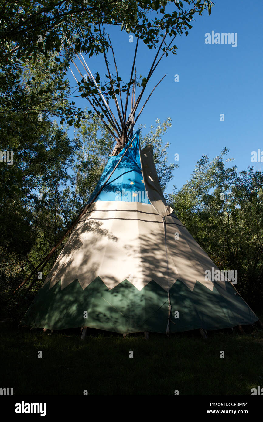 Native American Indian tipi at the Camp Lotus Lodge & Campground on the ...
