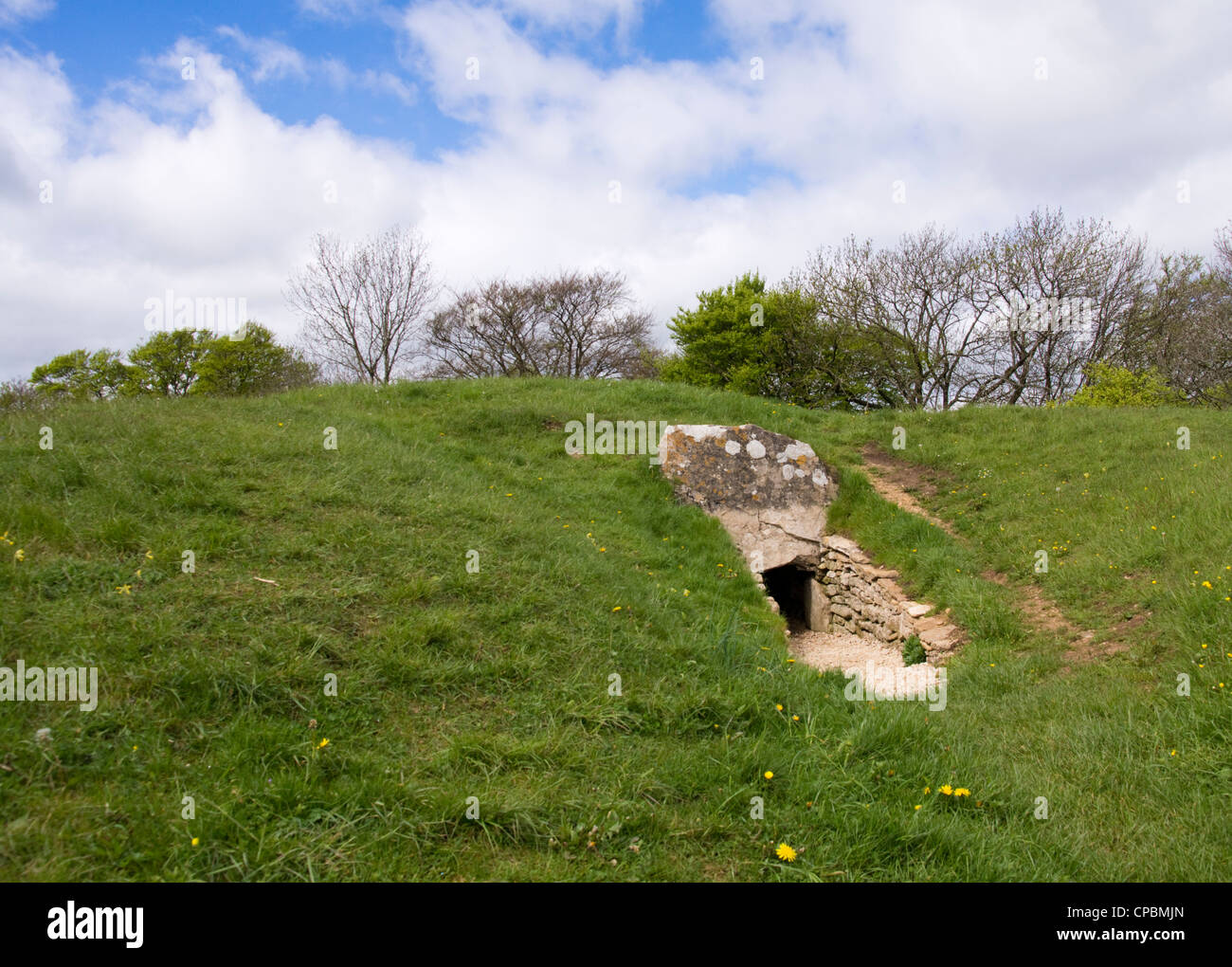 Uley Tumulus or Hetty Pegler's Tump Burial Mound in the Cotswolds Stock ...
