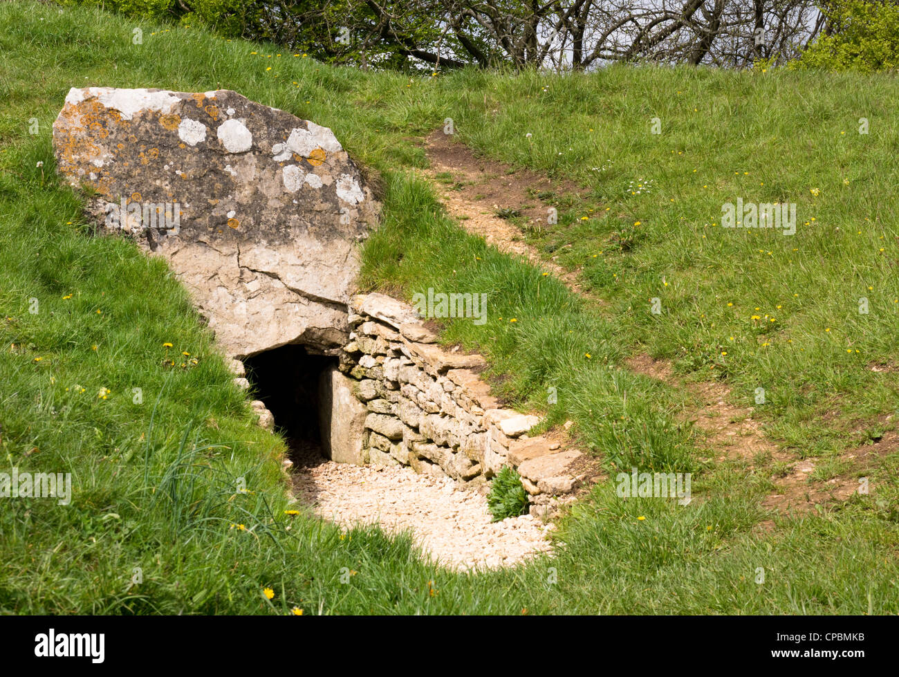 Uley Tumulus or Hetty Pegler's Tump Burial Mound in the Cotswolds Stock ...