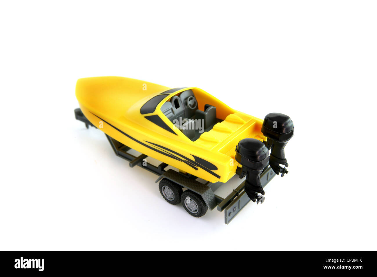 Toy speedboat and trailer Stock Photo - Alamy