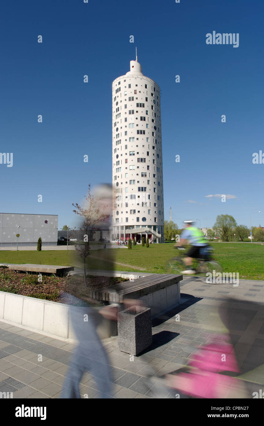 City environment and Snail-Tower (Tigutorn) in background, Tartu ...