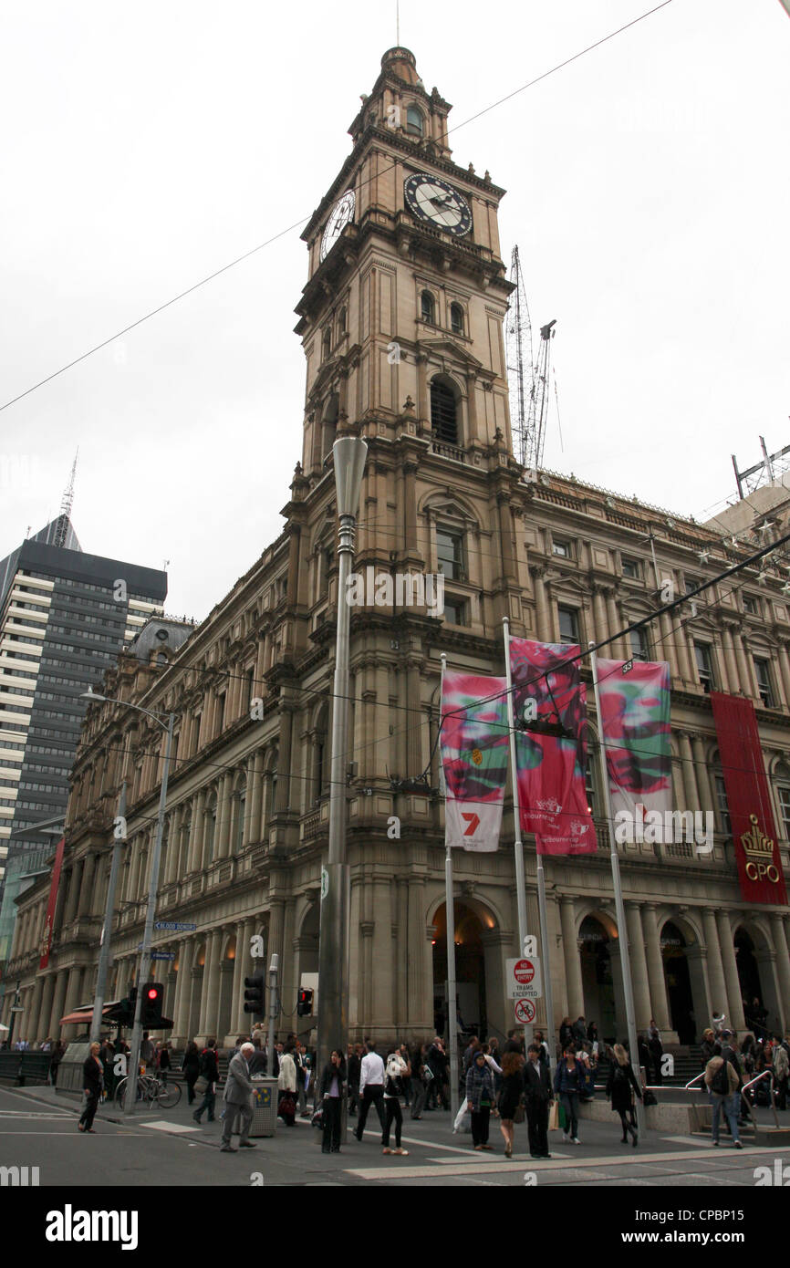 Australia, Melbourne Clock tower of old General Post Office building ...