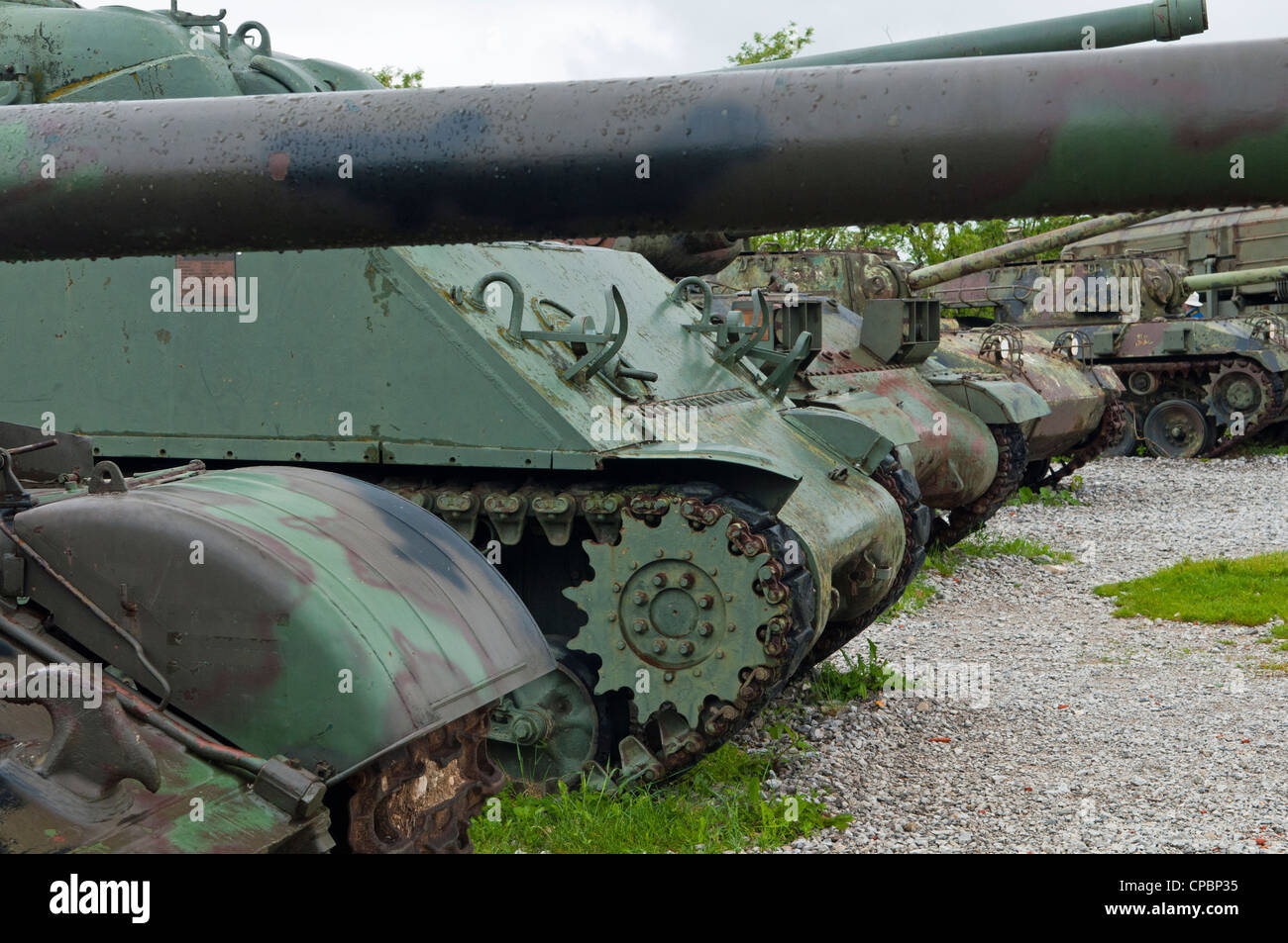 Open air war museum in Karlovac in Croatia, showing military tanks and ...