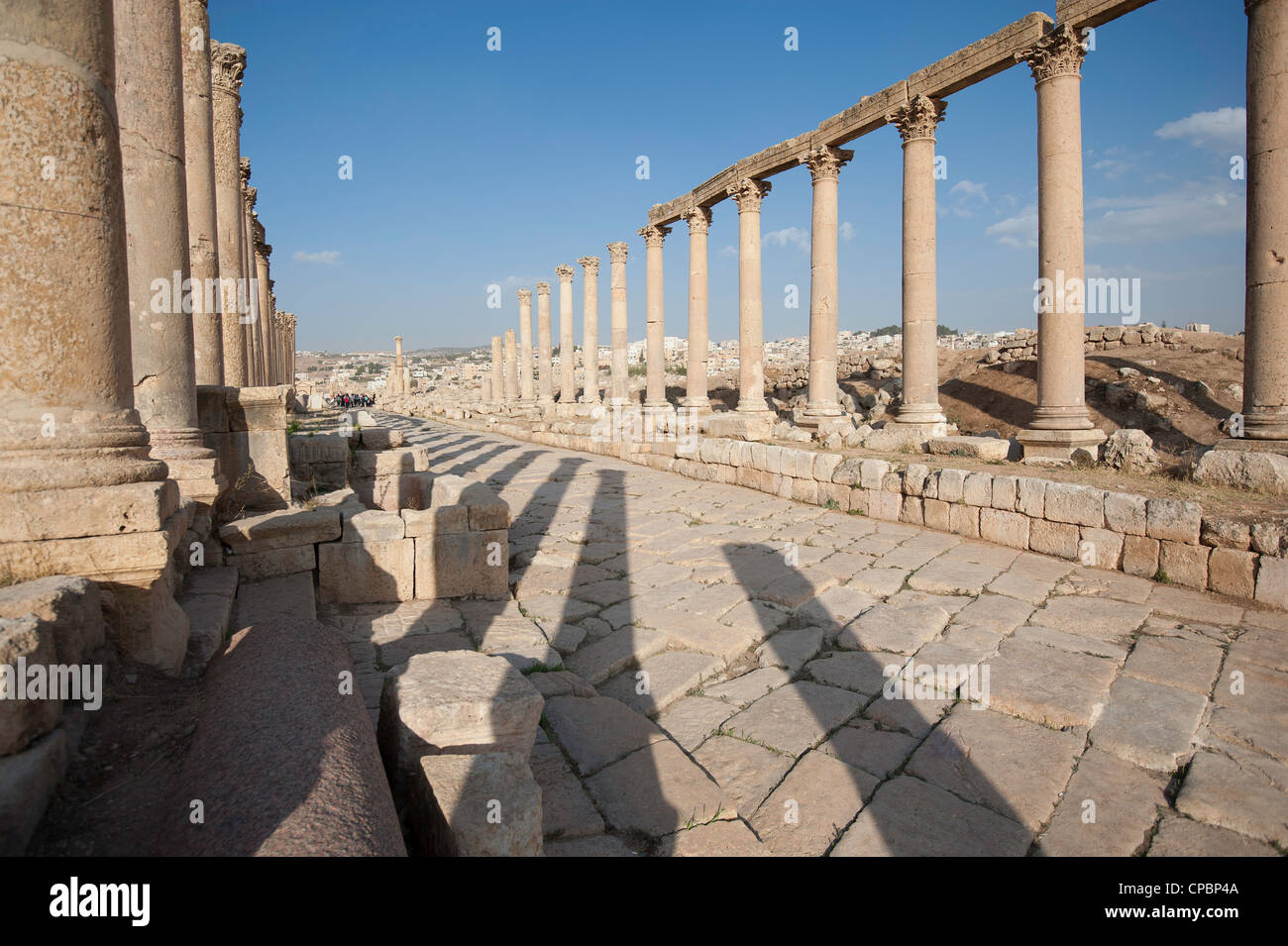 Roman street in Jerash, Jordan Stock Photo - Alamy