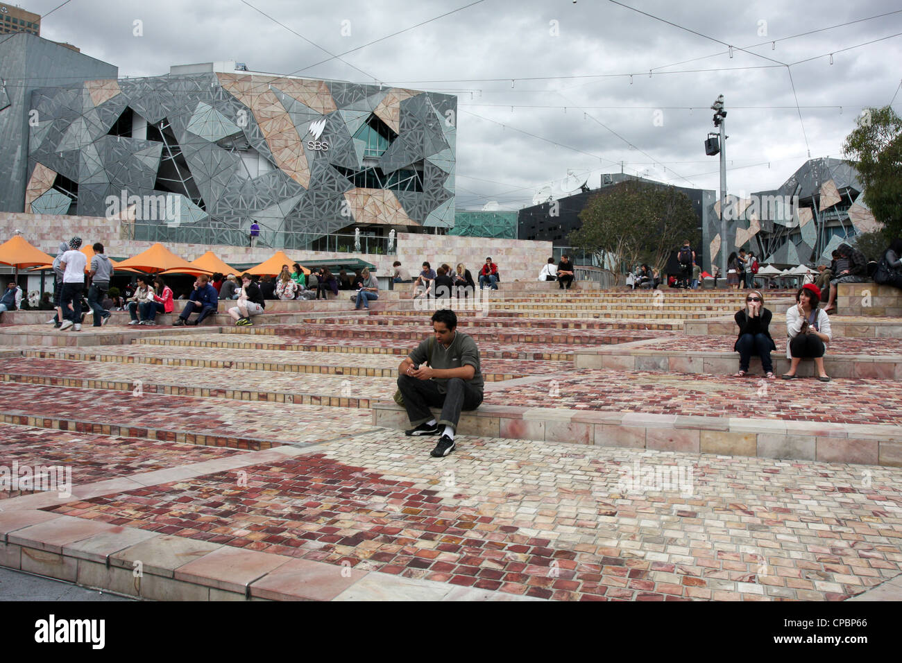 Australia, Melbourne Federation Square Stock Photo - Alamy