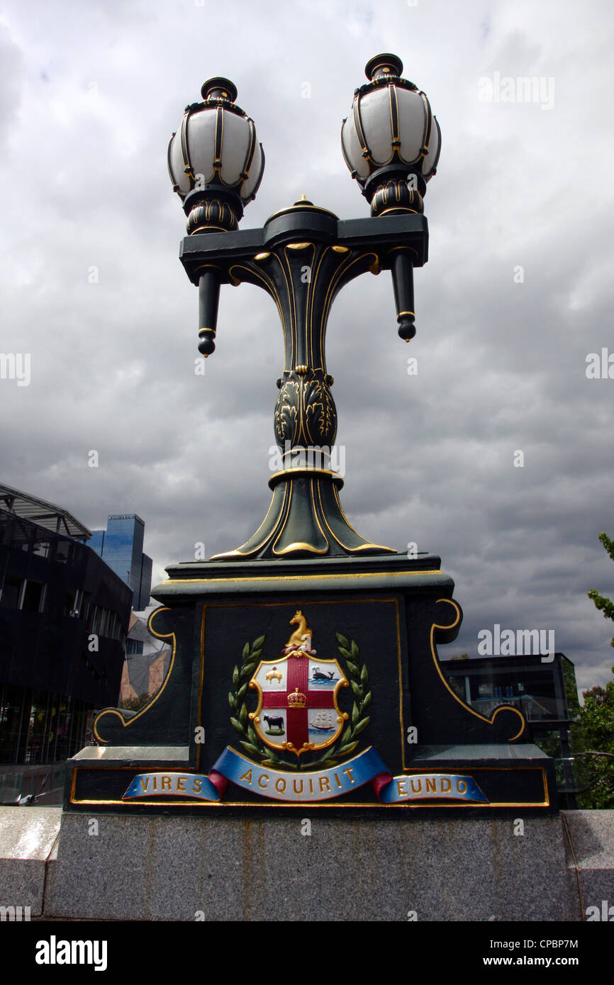 Australia, Melbourne Coat of Arms, on Princes Bridge Stock Photo - Alamy
