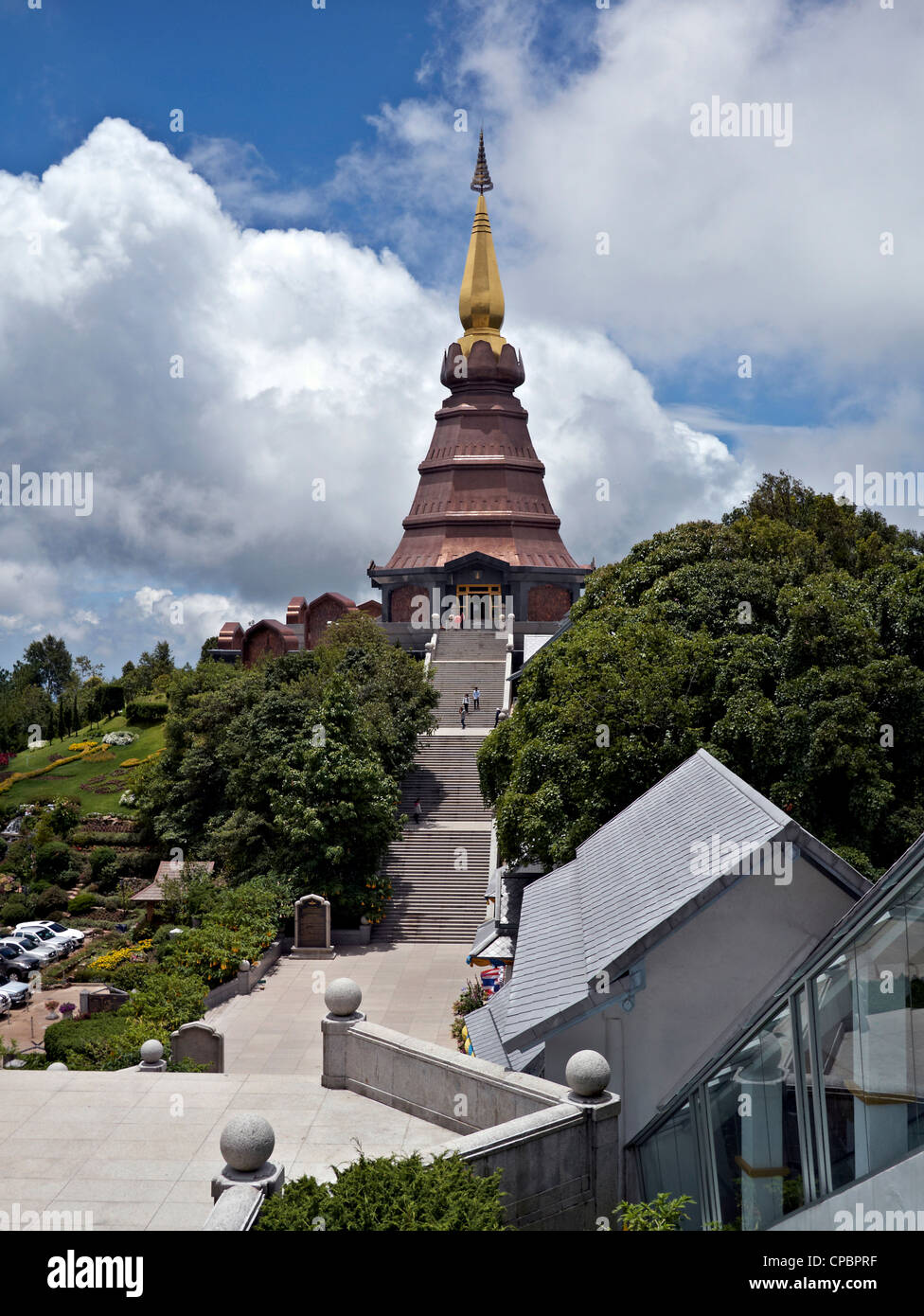 Mountain top temple at Doi Inthanon. The site is the highest point in ...