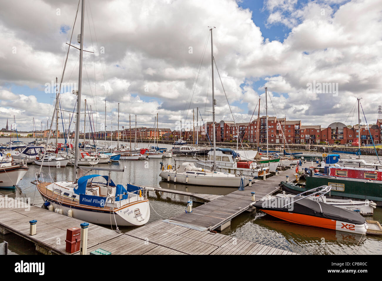The marina at Riversway in the old Preston docks Stock Photo - Alamy
