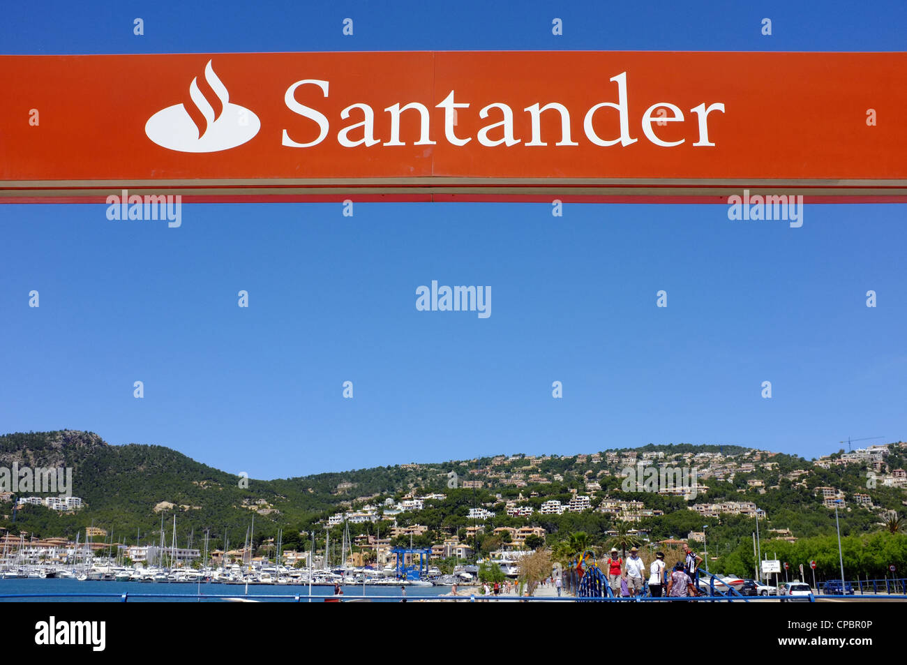 Banco Santander sign and logo Stock Photo - Alamy