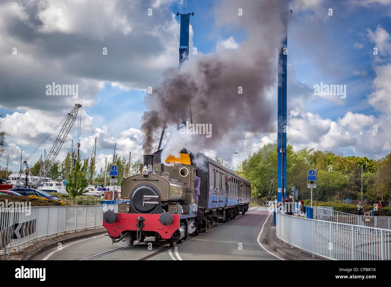 A vintage steam train from the Ribble Steam Railway in the old Preston ...
