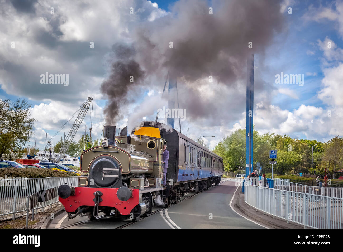 A vintage steam train from the Ribble Steam Railway in the old Preston ...