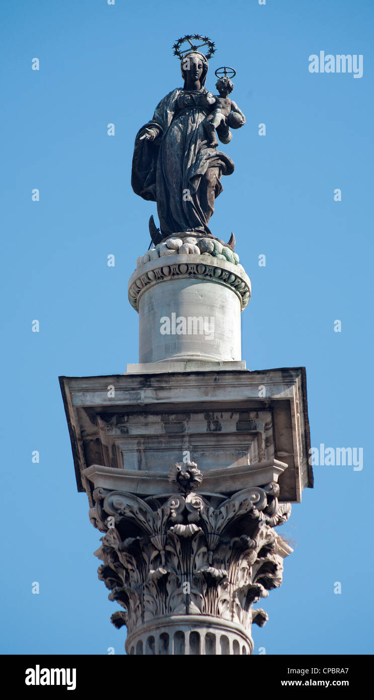 Rome - column of holy Mary for basilica Santa Maria Maggiore Stock ...
