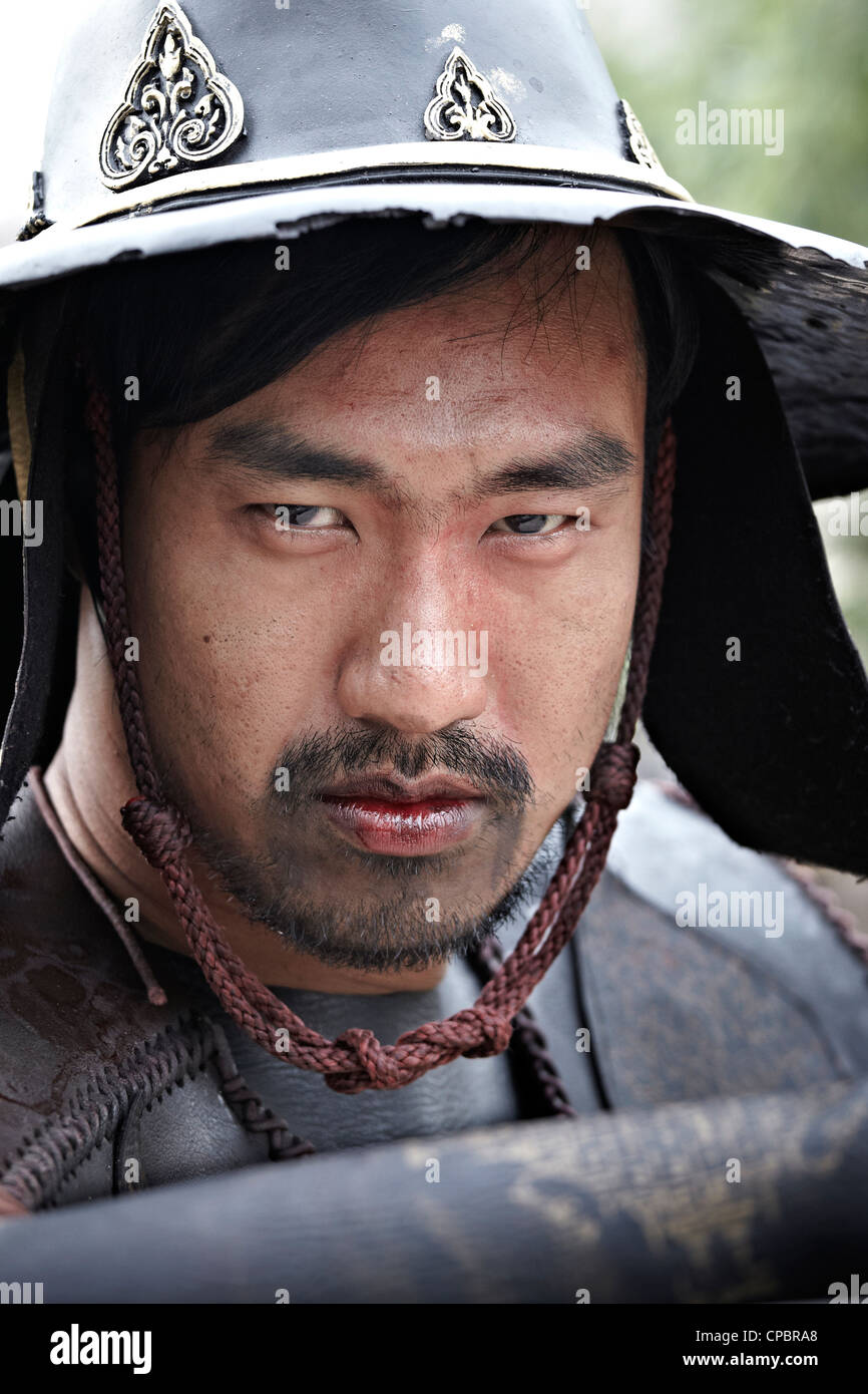 Thailand actor dressed as an ancient warrior. "Siege of Ayutthaya ...