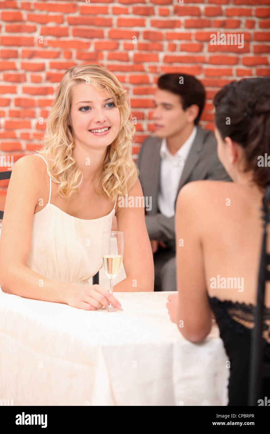 Women dining in a restaurant Stock Photo - Alamy
