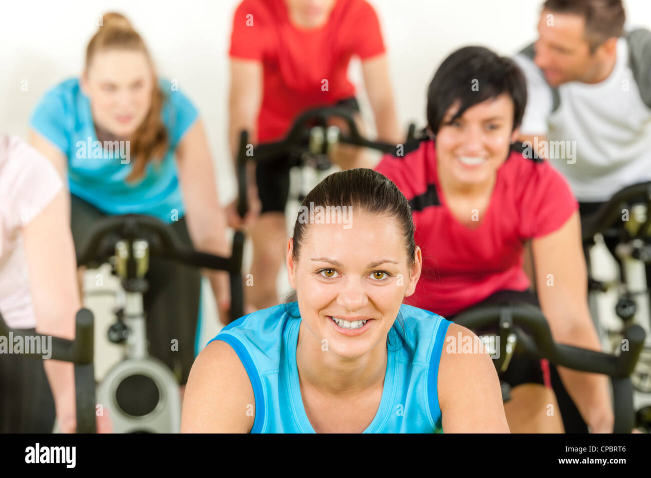 Training spinning woman on machine hi-res stock photography and images ...