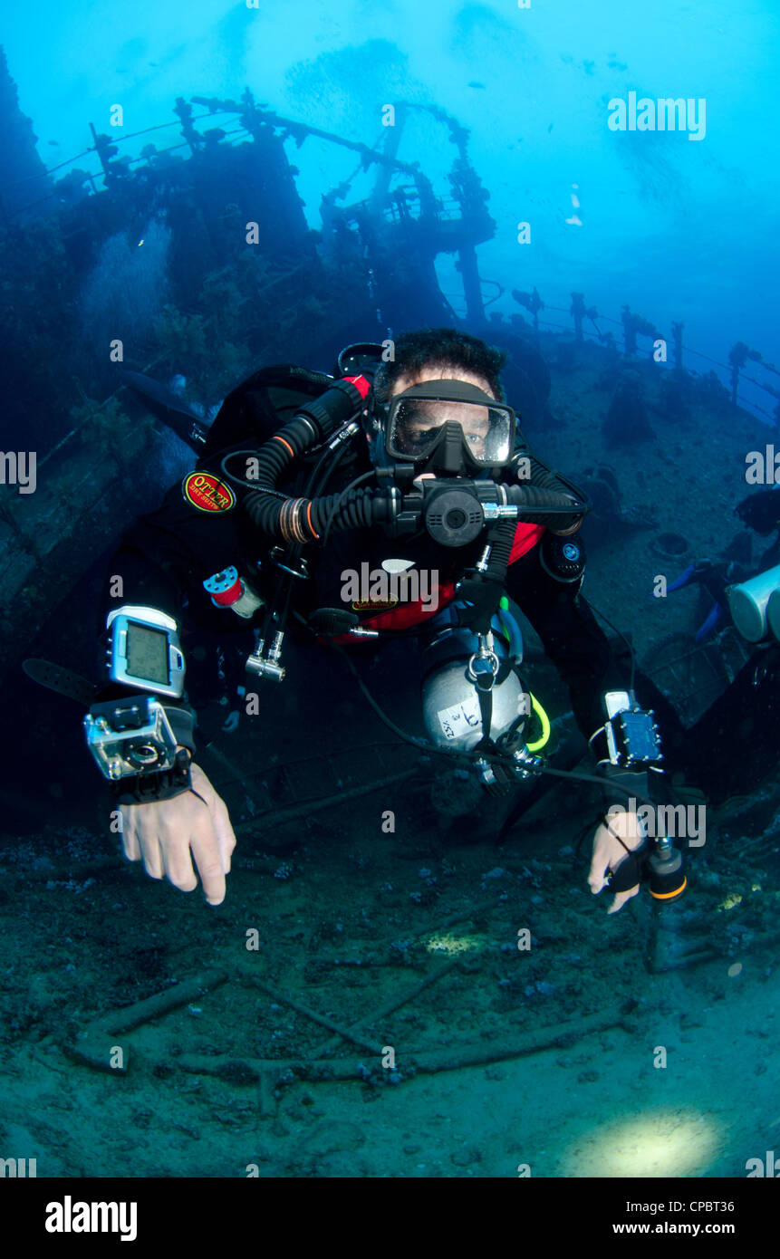 technical diving Ginas D wreck Red Sea. Egypt Stock Photo - Alamy