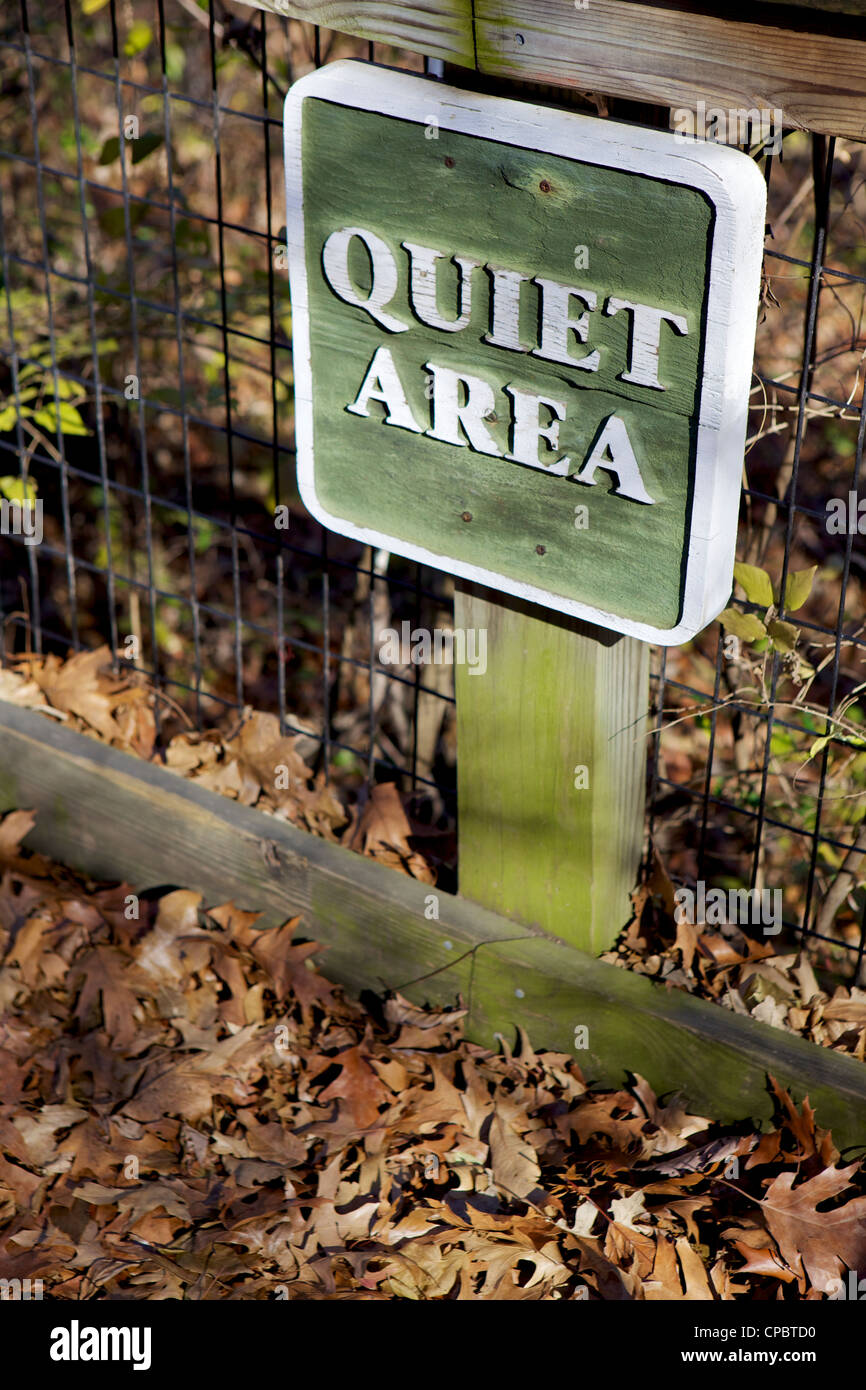 Quiet Area Sign, Kansas City Zoo, USA Stock Photo - Alamy