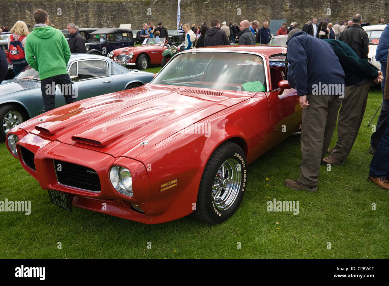 American 1973 red Pontiac Firebird classic car on display at the ...