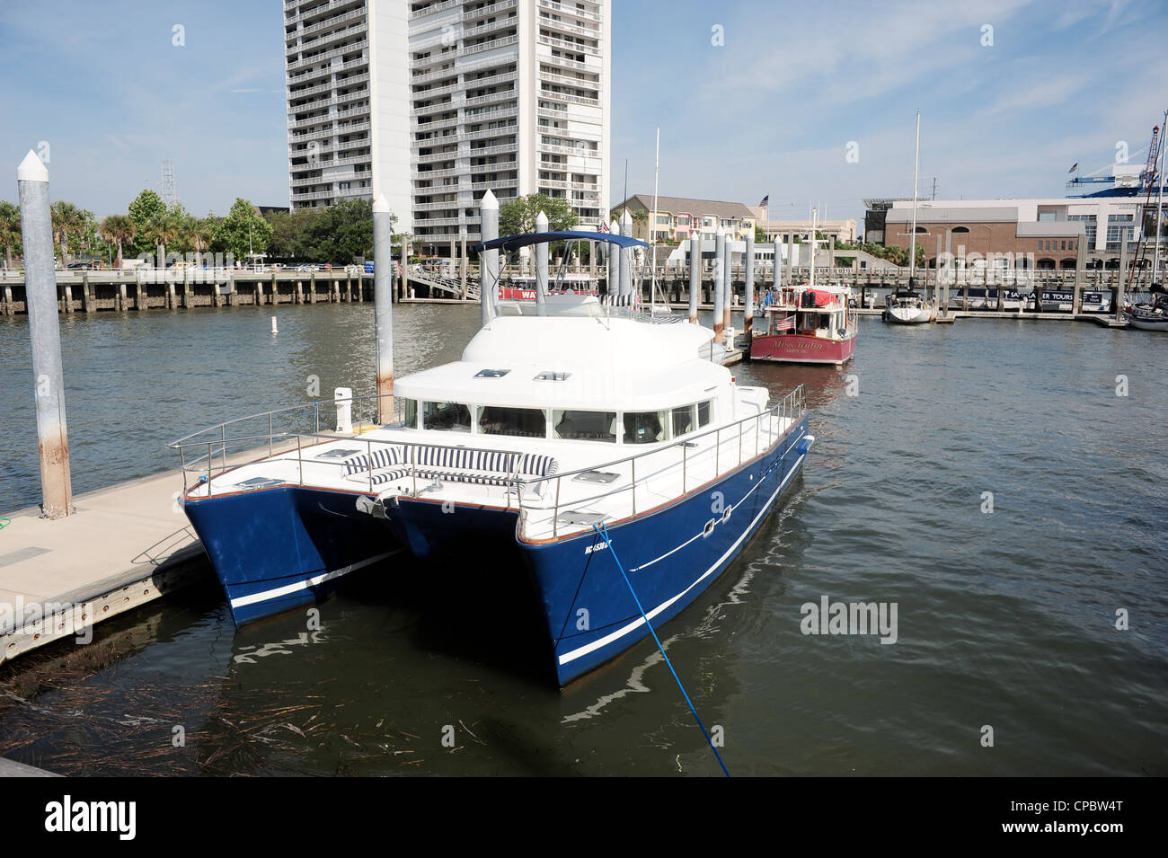 Catamaran at Maritime Center Stock Photo - Alamy