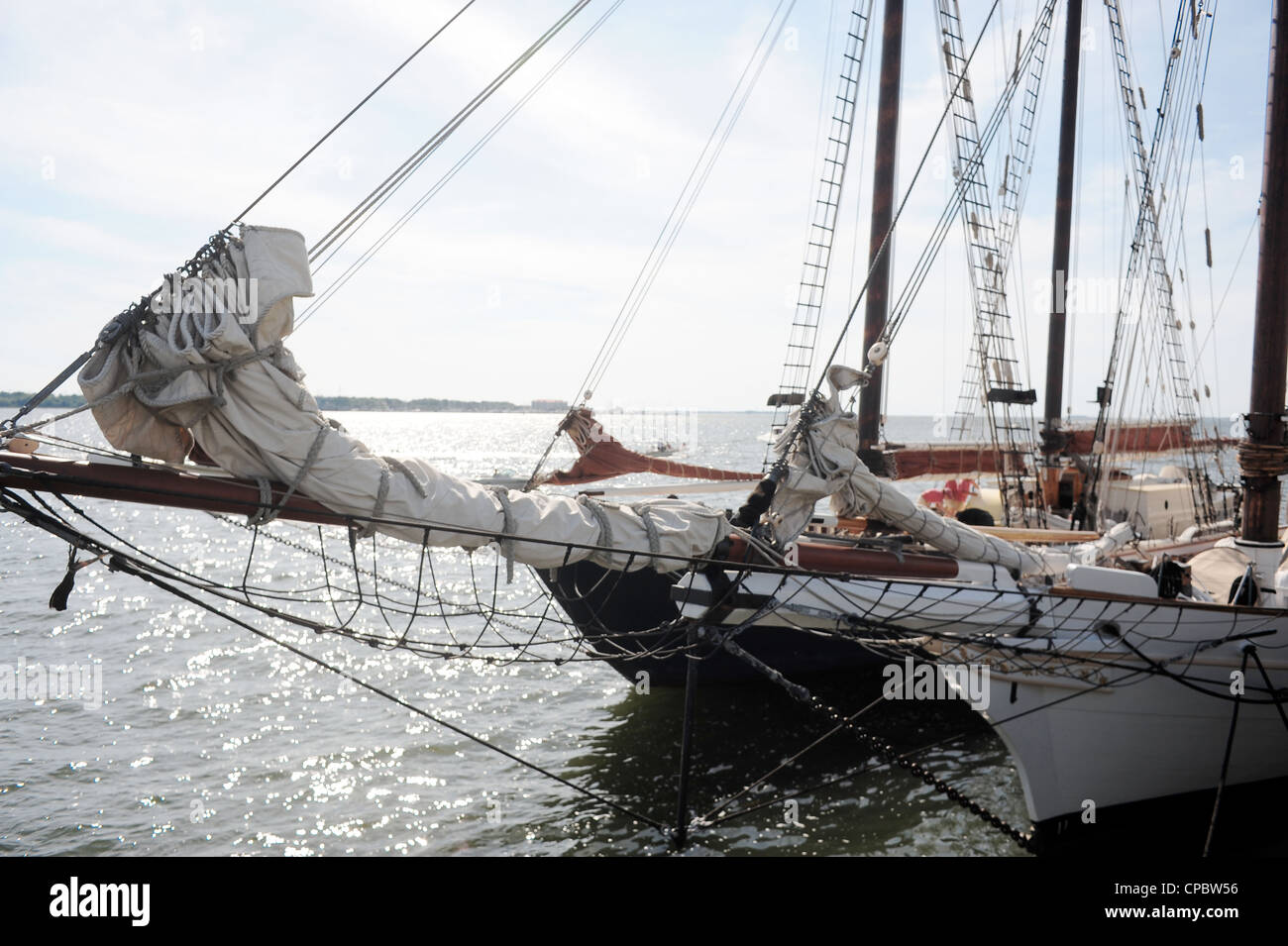 Two Tall Ships Birthed Together Stock Photo - Alamy