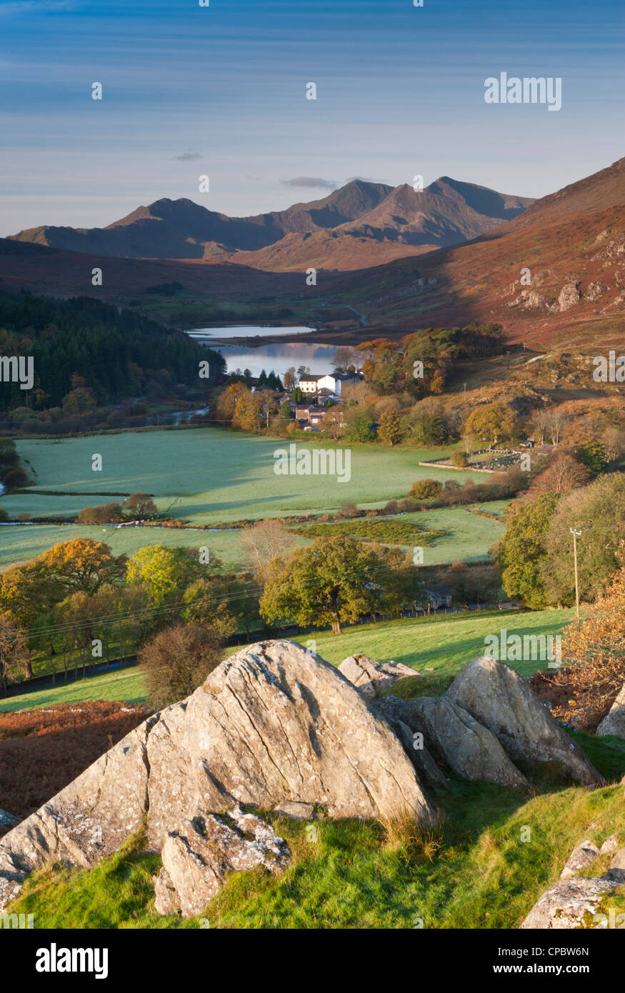 Llynnau Mymbyr, Mount Snowdon & The Snowdon Range from Capel Curig ...