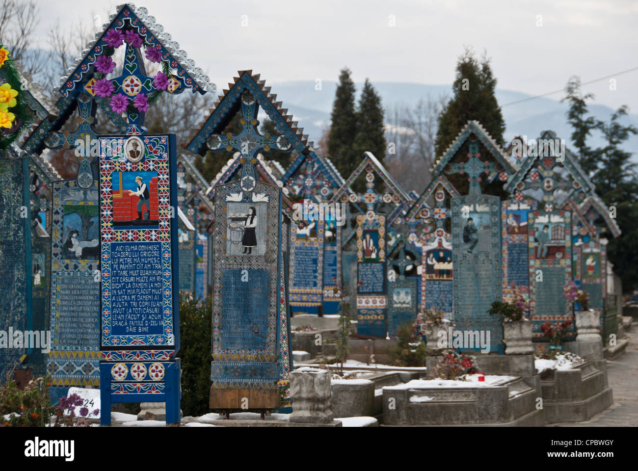 Merry Cemetery, Sapanta, Maramures, Romania Stock Photo - Alamy