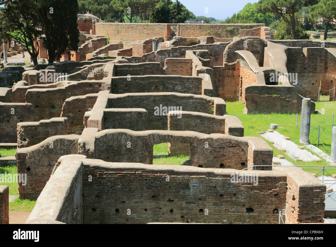 Italy Latium Ostia Antica overview Stock Photo - Alamy