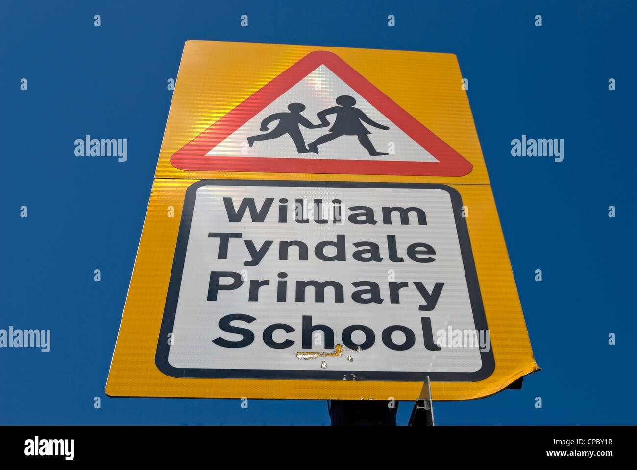 school crossing road sign near the william tyndale primary school ...