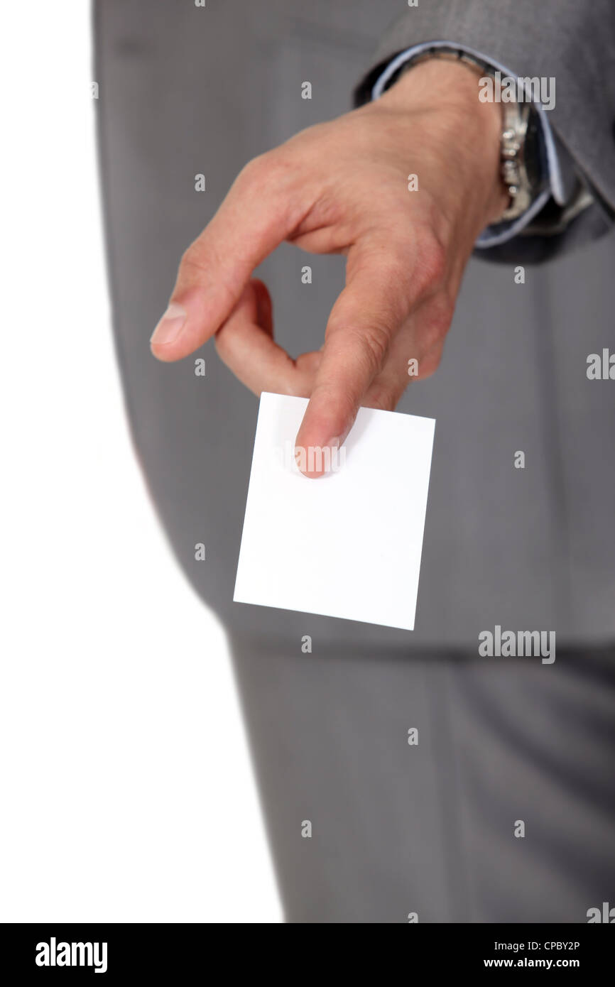 man giving a business card Stock Photo - Alamy