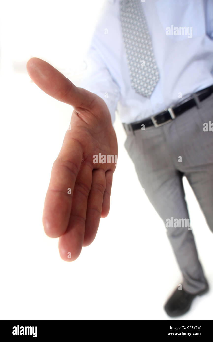 Man handing out hand Stock Photo - Alamy
