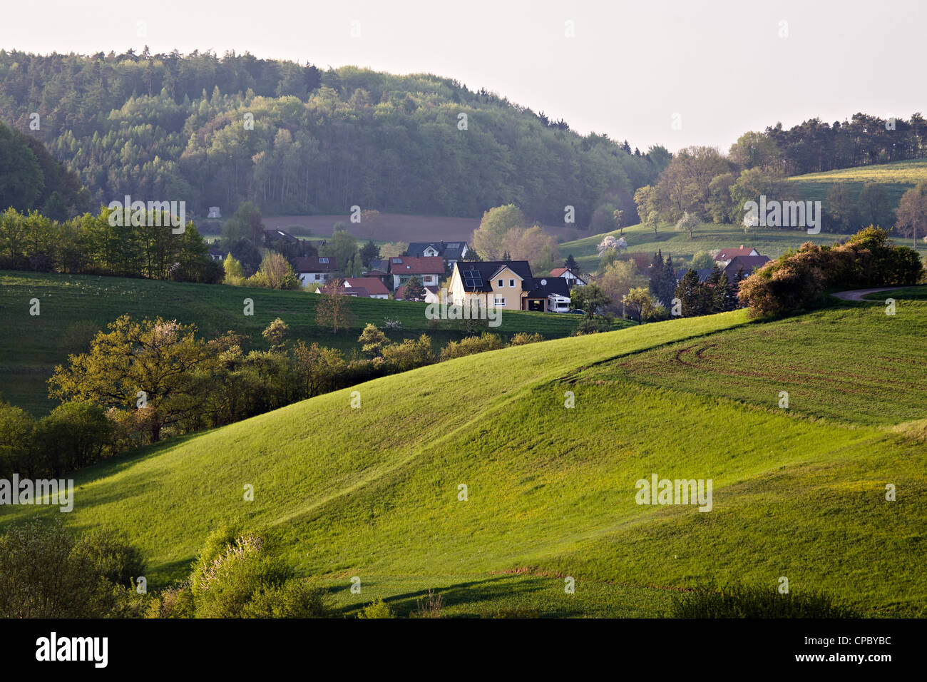 a rural lansdscape near Coburg in Germany Stock Photo - Alamy