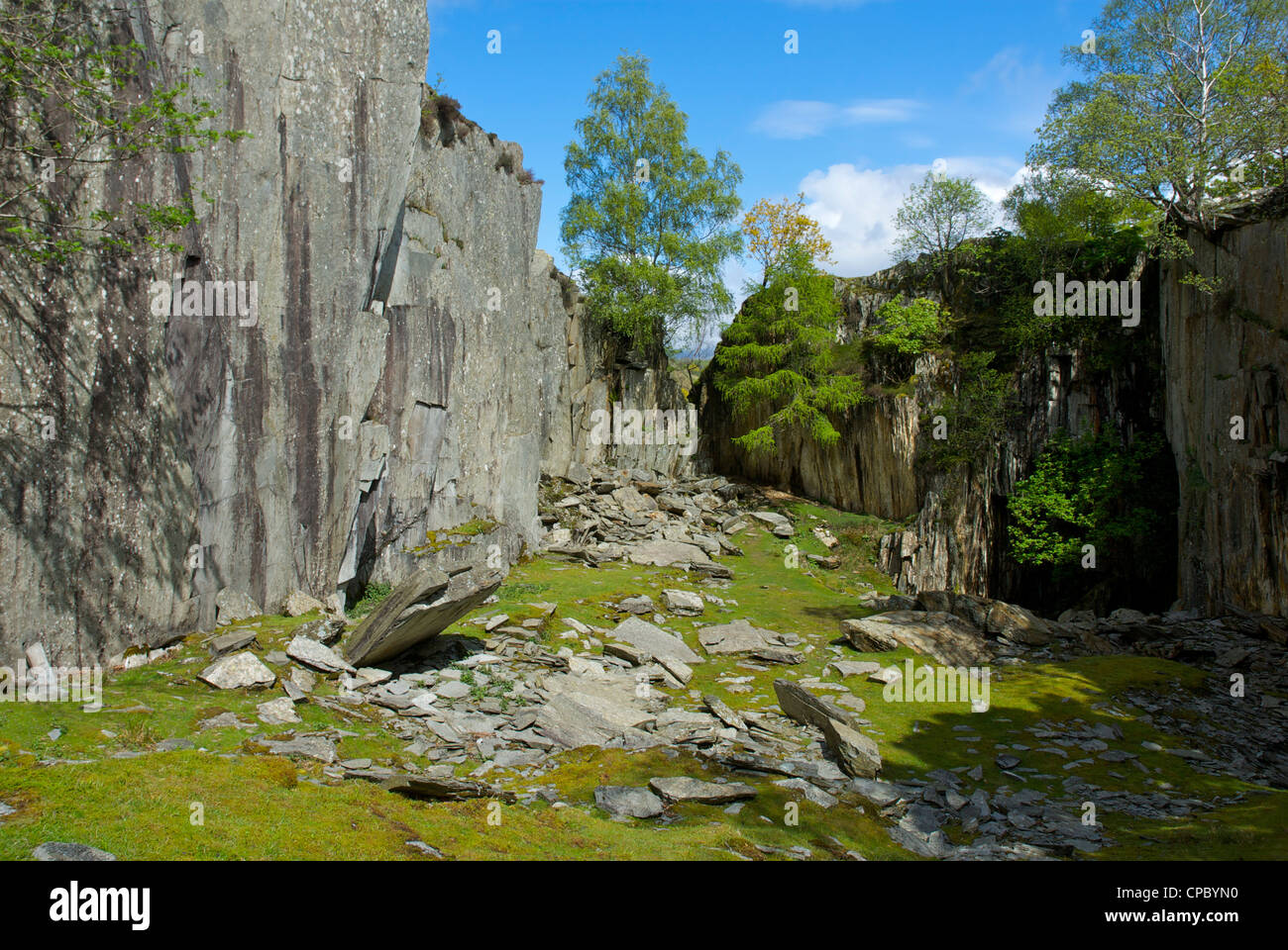 Slate quarry, Tilberthwaite, near Coniston, Lake District National Park ...