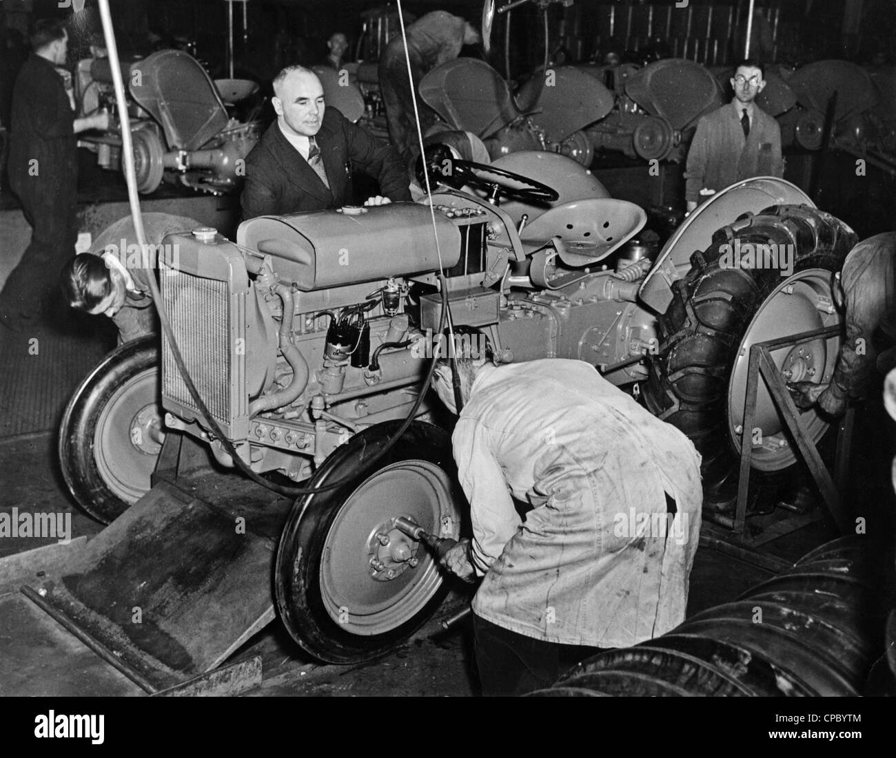The Ferguson TEA20 tractor, one of which was being driven off the ...