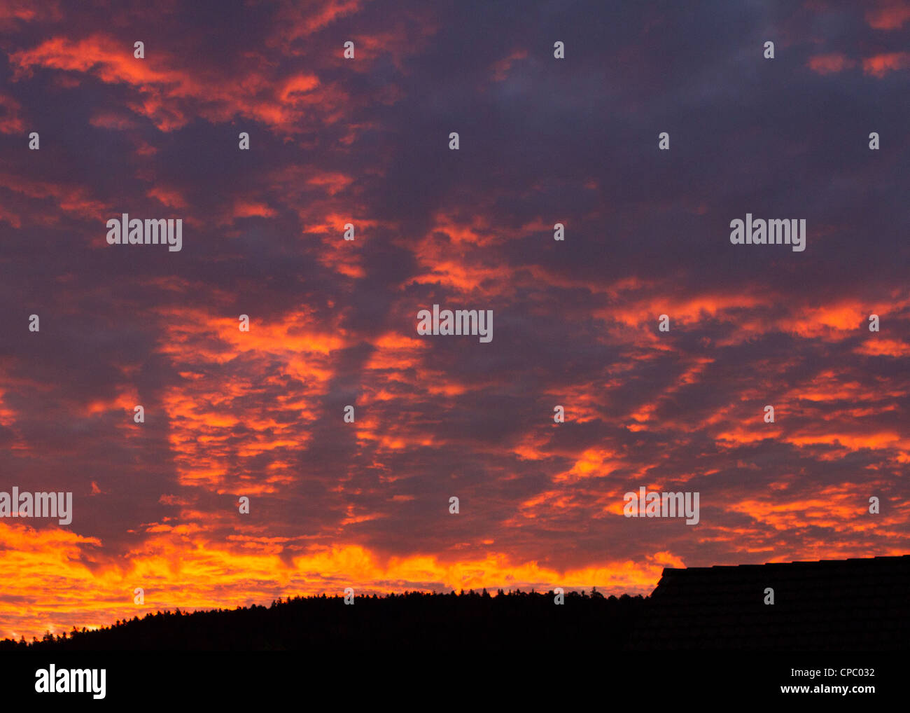 Red Orange Sky in Jonschwil Switerland Stock Photo - Alamy