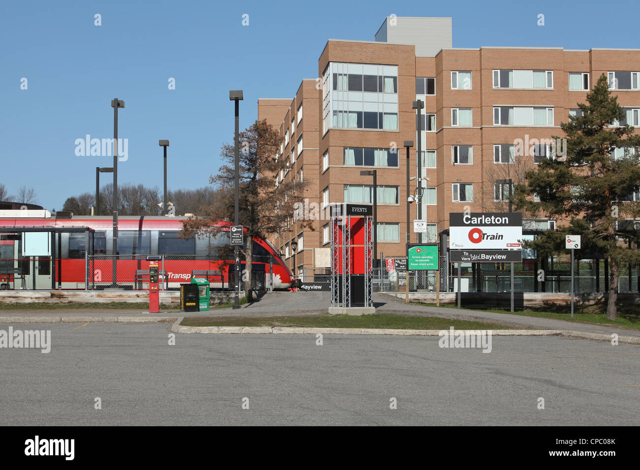 An OC Transpo O-Train arrives at the Carleton station in Ottawa Stock ...