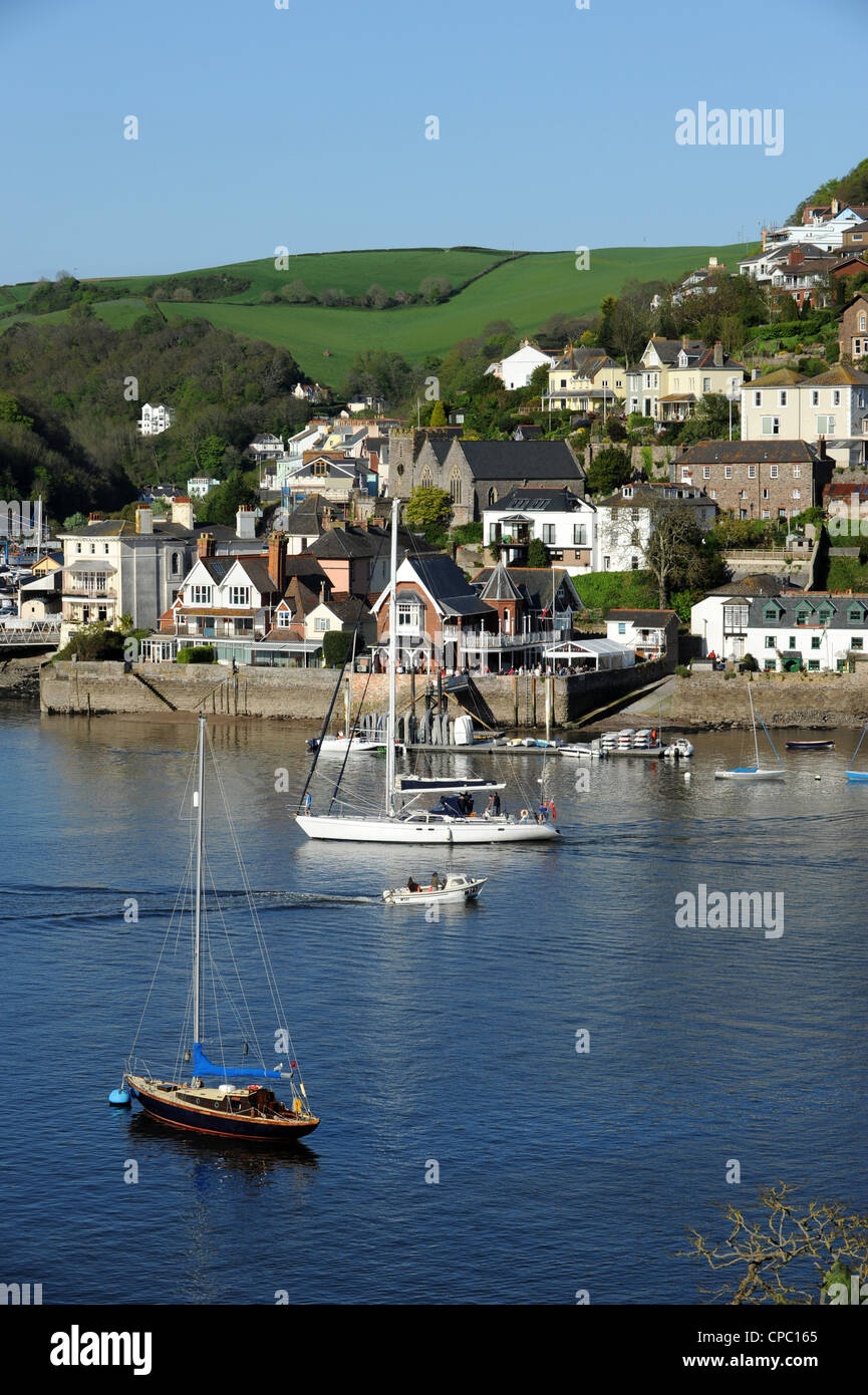 Boats on the River Dart estuary in Dartmouth Devon England Stock Photo ...