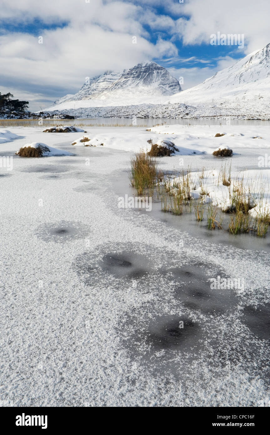 Liathach from Loch Clair in winter, Torridon, Ross-shire, Scotland ...