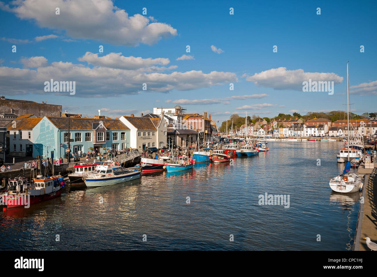 Evening summer sun on Weymouth Harbour, Dorset, England, UK Stock Photo ...