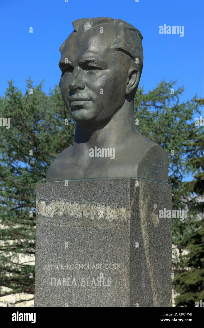 Statue of the Soviet/Russian cosmonaut Pavel Ivanovich Belyayev (1925 ...