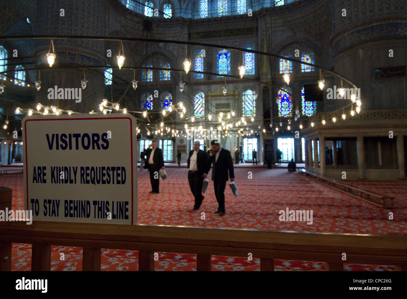 sign at barrier in Blue Mosque, Istanbul, Turkey Stock Photo - Alamy