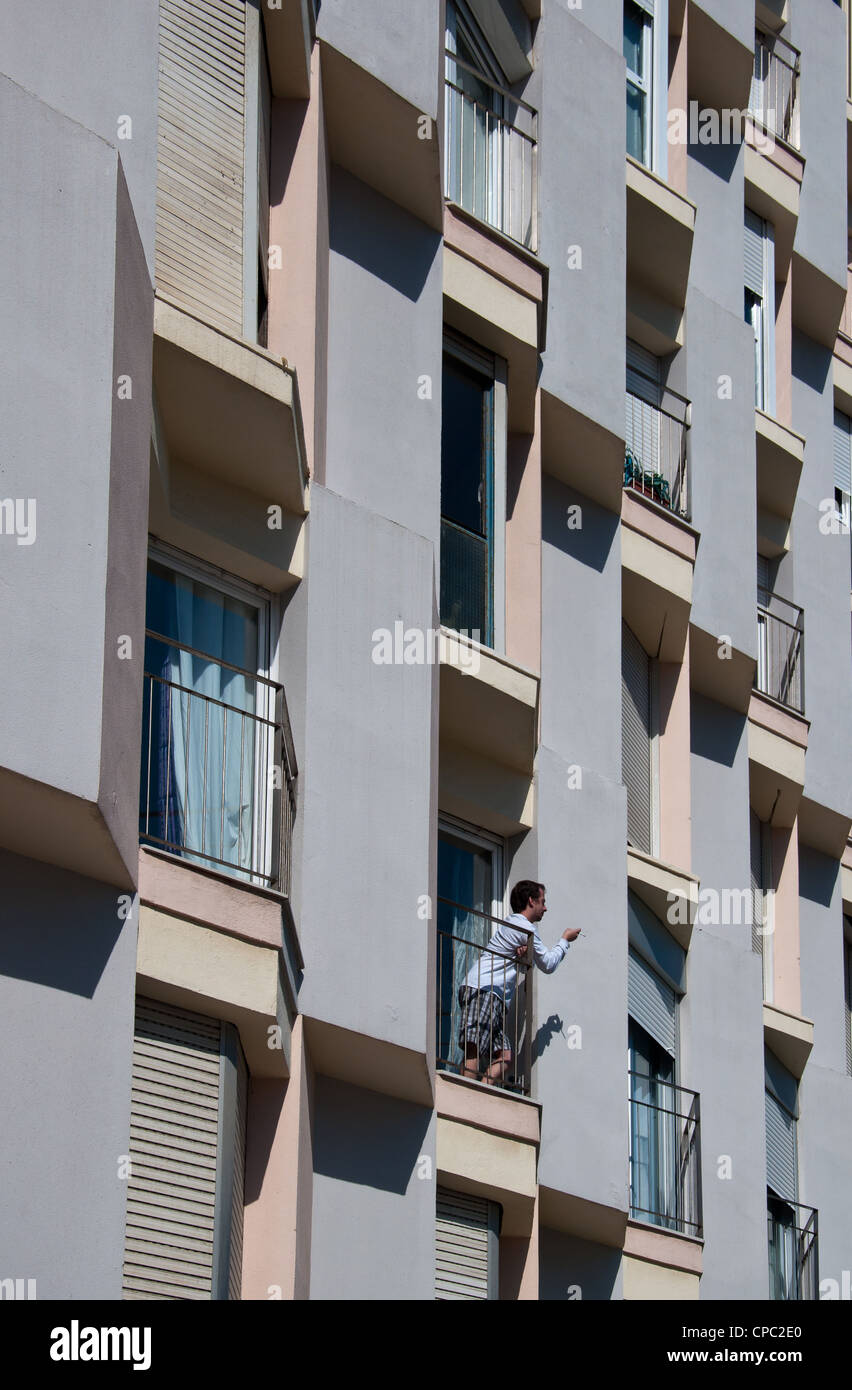 Smoking on a balcony hi-res stock photography and images - Alamy