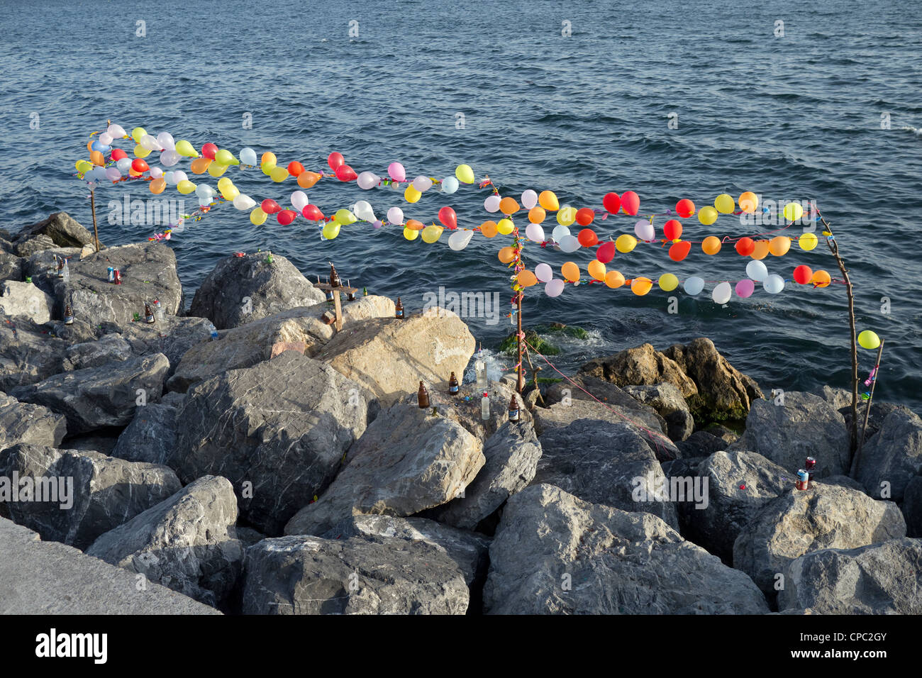 air gun shooting targets at shore walkway, Istanbul, Turkey Stock Photo ...