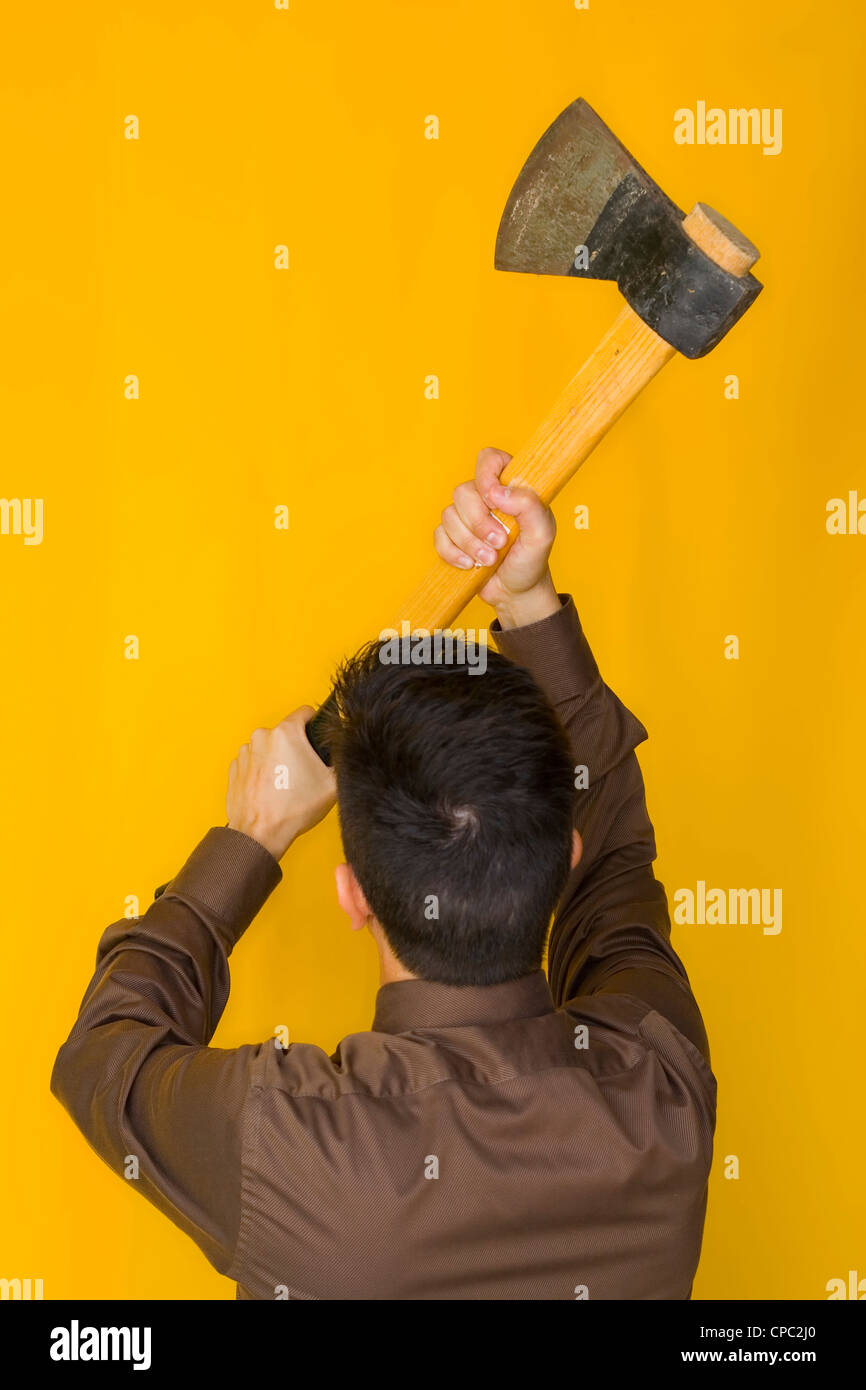 Angry holding axe hi-res stock photography and images - Alamy