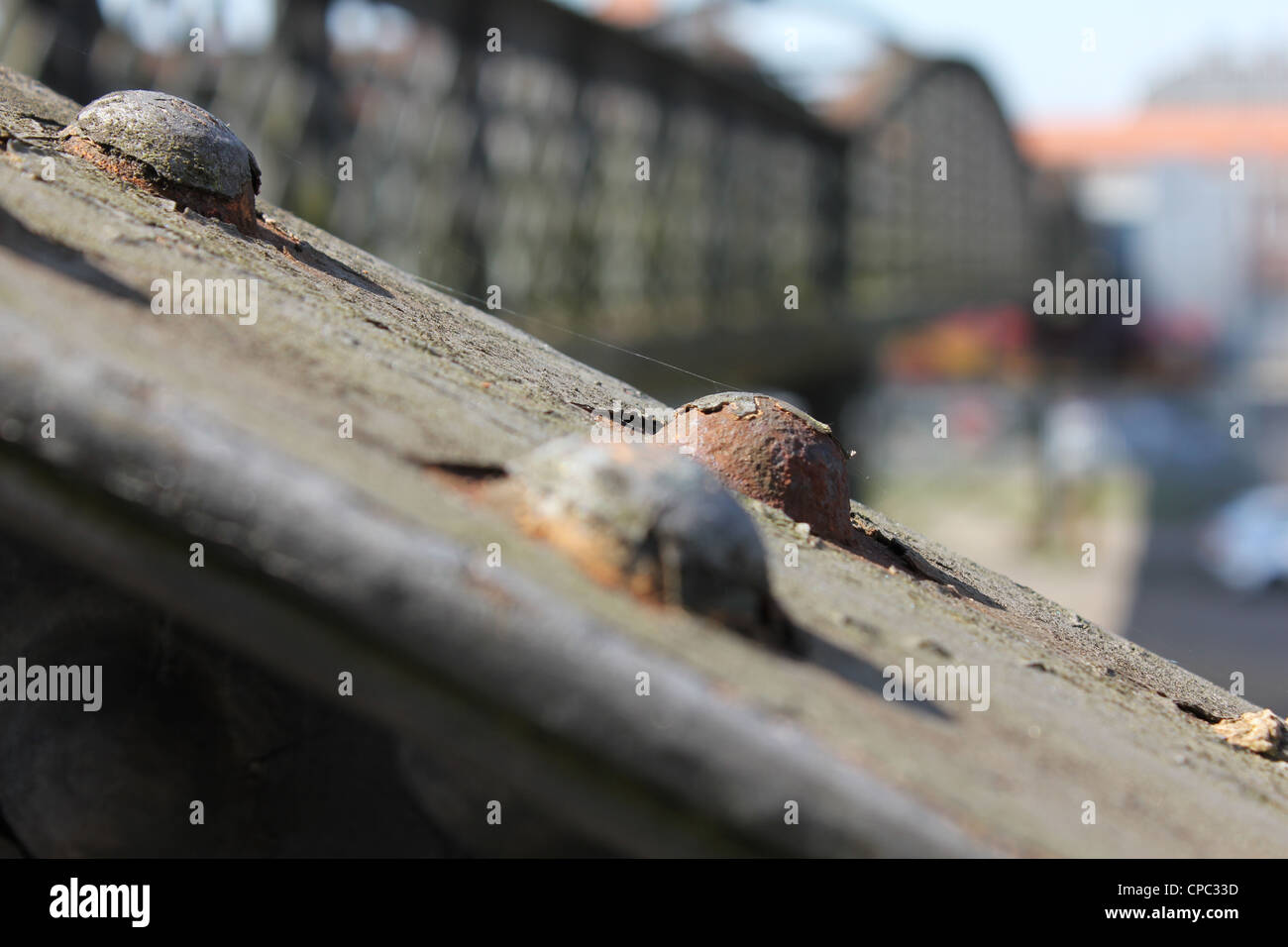 rusting iron bridge, close up, welwyn garden city Stock Photo - Alamy