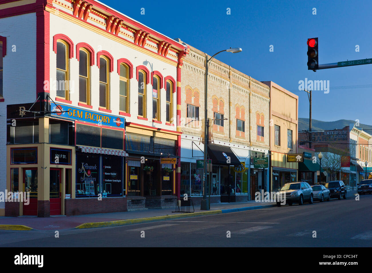 Historic downtown district, small mountain town of Salida, Colorado ...
