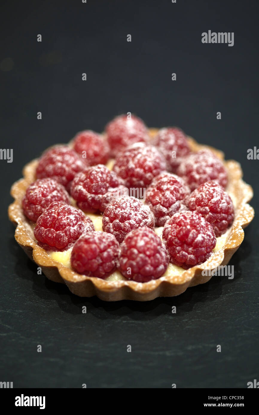 Lemon Tart with Raspberries Stock Photo - Alamy
