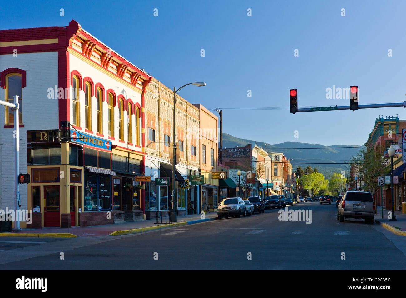 Historic downtown district, small mountain town of Salida, Colorado ...