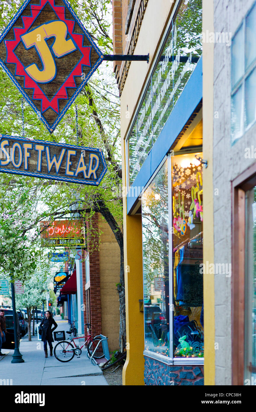 Historic downtown district, small mountain town of Salida, Colorado ...