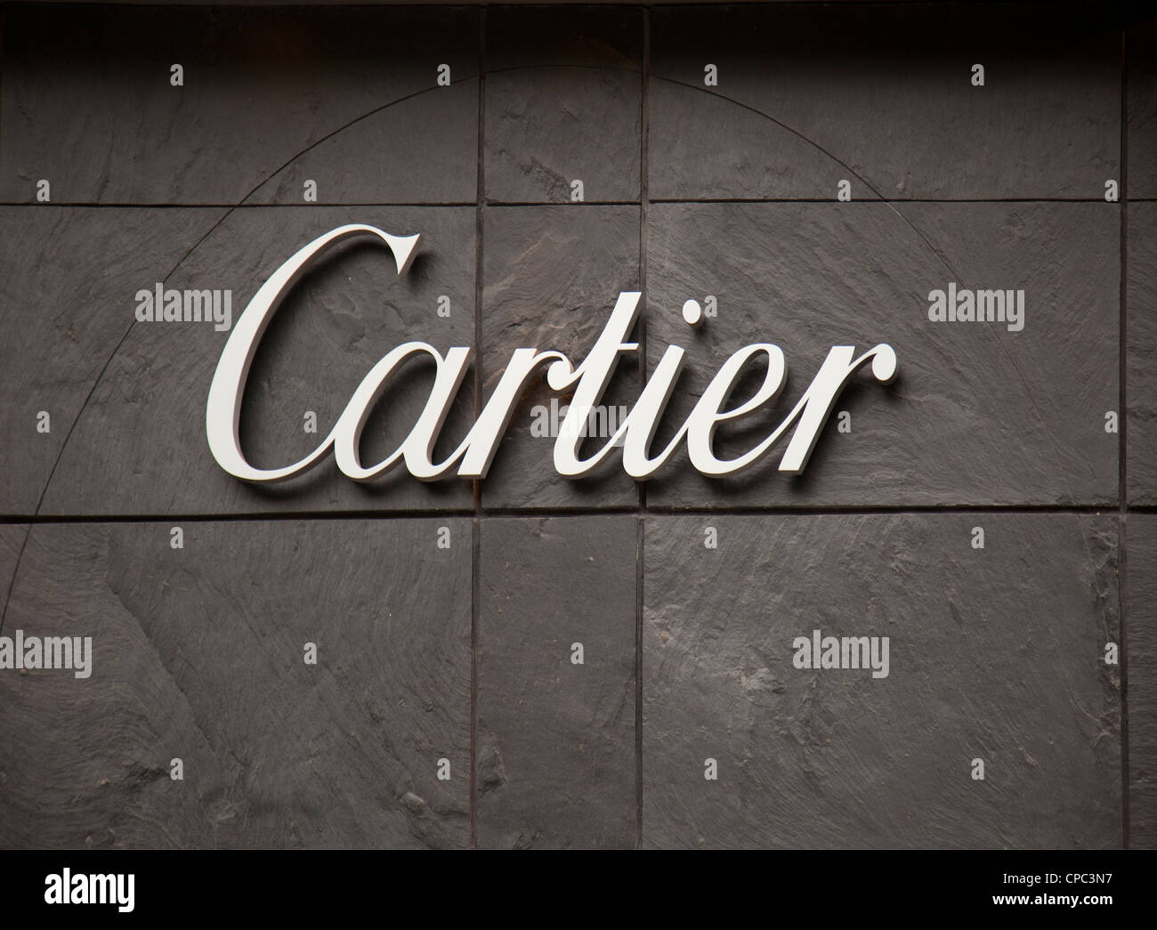 Cartier jewelery sign Stock Photo - Alamy