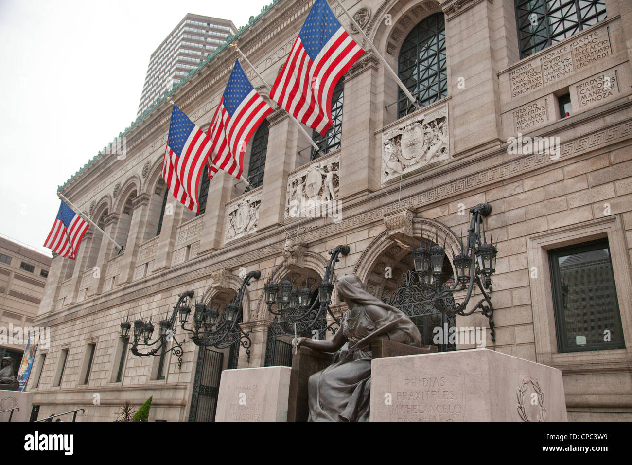 Boston Public Library exterior Stock Photo - Alamy